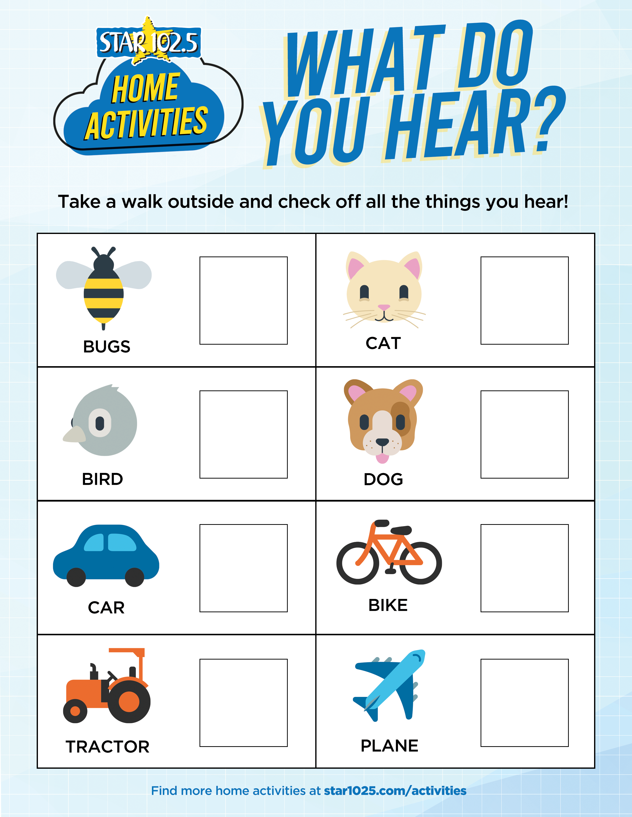 STAR 102.5’s Home Activity Book | STAR 102.5